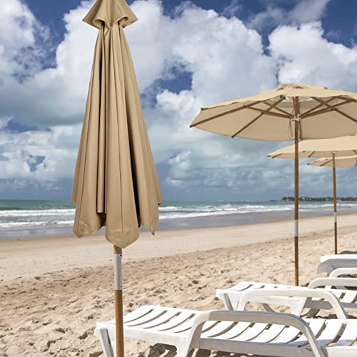 UUHUKP Patio Umbrella Outdoor,Parasol Replacement Canopy Outdoor Market for 8 Ribs UV blocking Cover, 8 Ribs 9.8Ft