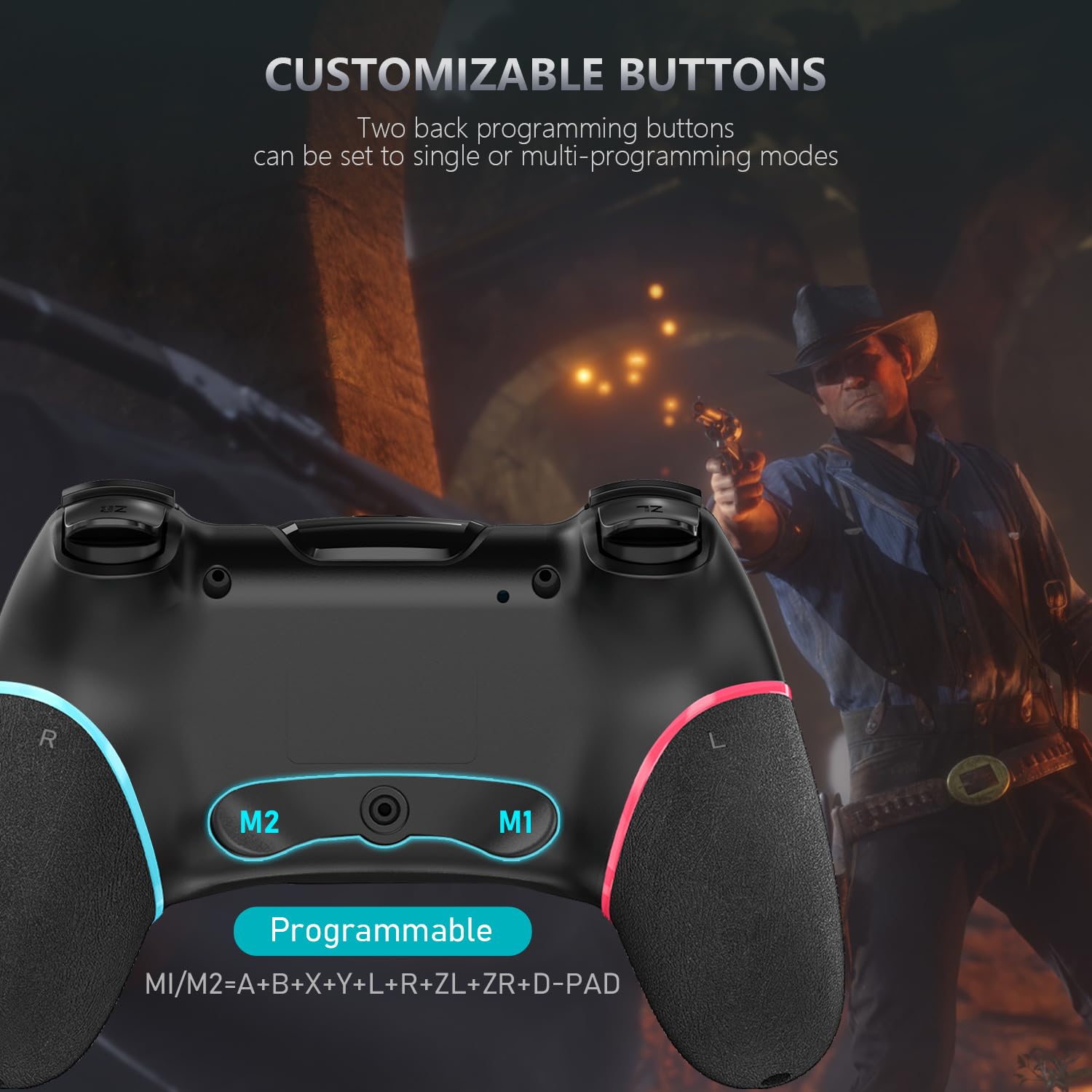 ASTARRY Switch Controller Wireless Switch Pro Controller Compatible with Switch/Switch Lite/Switch OLED Programmable Remote Gamepad Joystick with Wake-up and Turbo(Upgraded Version)