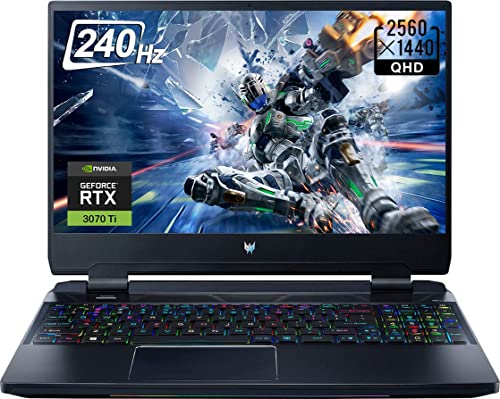 Acer 2023 Predator Helios 300 Gaming Laptop, 15.6'' 2K QHD 240Hz Display, Intel Core i7-12700H 14-Core, GeForce RTX 3070 Ti, 32GB DDR5, 2TB PCIe SSD, Thunderbolt 4, RJ-45, GM Accessories,Black