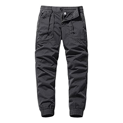 TOWMUS Cargo Pants for Men Men's Solid Cargo Pants Military Army Camo Pants Combat Work Pant with Multi-Pocket(No Belt)