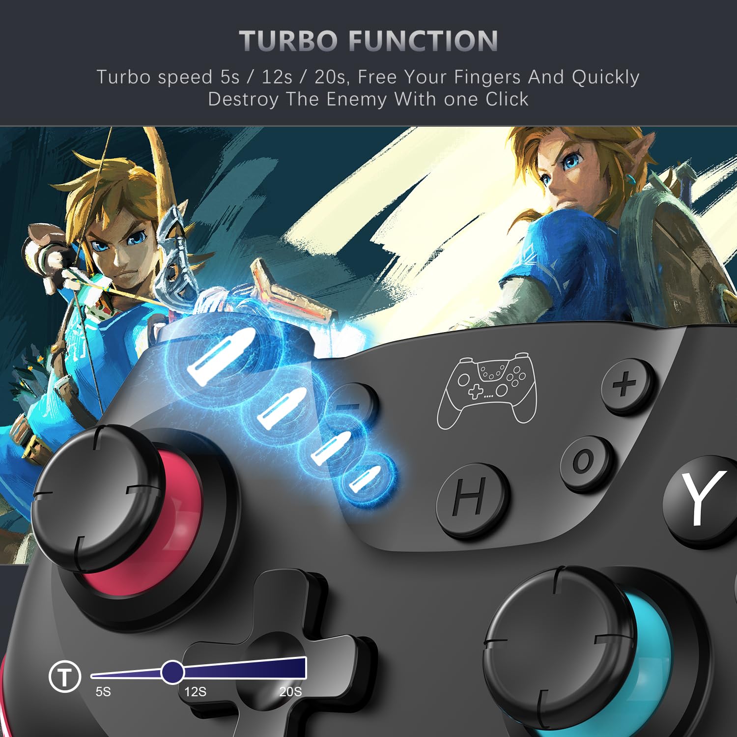 ASTARRY Switch Controller Wireless Switch Pro Controller Compatible with Switch/Switch Lite/Switch OLED Programmable Remote Gamepad Joystick with Wake-up and Turbo(Upgraded Version)