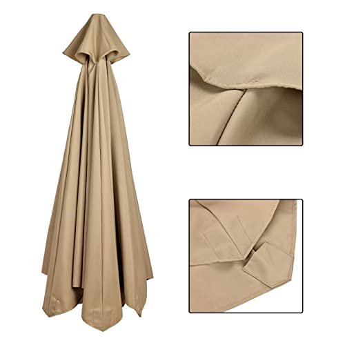UUHUKP Patio Umbrella Outdoor,Parasol Replacement Canopy Outdoor Market for 8 Ribs UV blocking Cover, 8 Ribs 9.8Ft