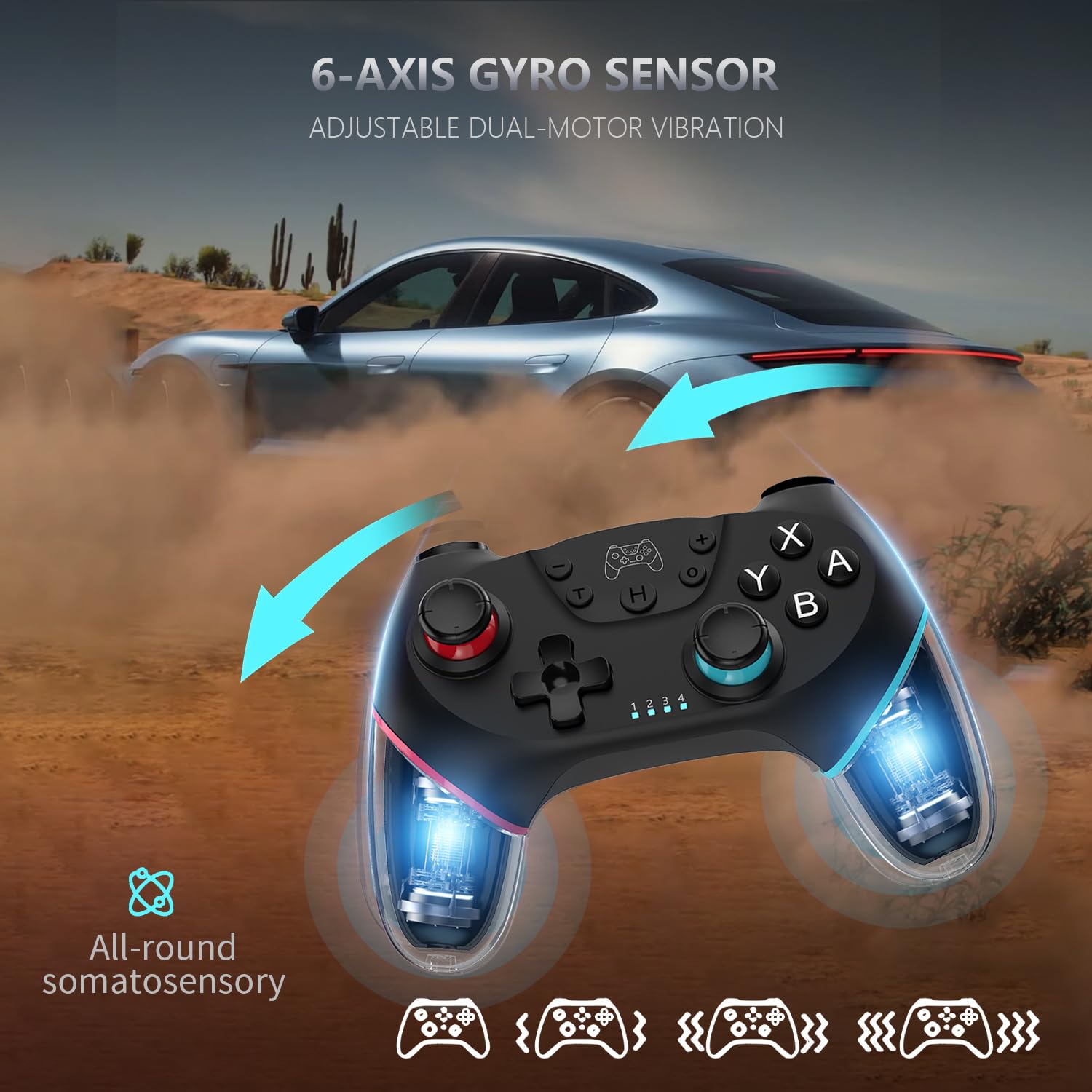 ASTARRY Switch Controller Wireless Switch Pro Controller Compatible with Switch/Switch Lite/Switch OLED Programmable Remote Gamepad Joystick with Wake-up and Turbo(Upgraded Version)