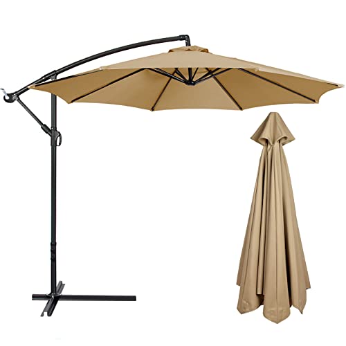 UUHUKP Patio Umbrella Outdoor,Parasol Replacement Canopy Outdoor Market for 8 Ribs UV blocking Cover, 8 Ribs 9.8Ft