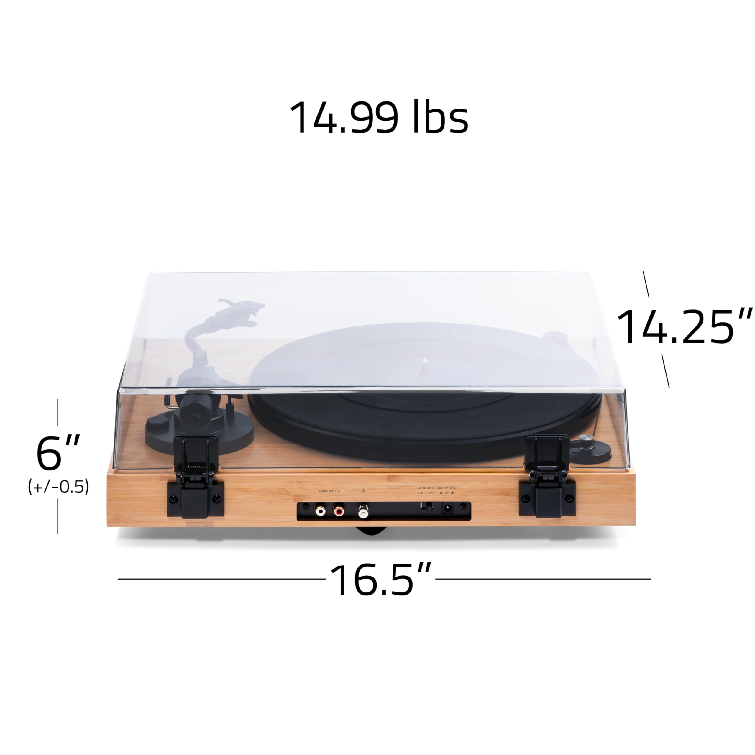 Fluance RT82 Reference High Fidelity Vinyl Turntable Record Player with Ortofon OM10 Cartridge, Speed Control Motor, High Mass MDF Wood Plinth, Vibration Isolation Feet - Bamboo