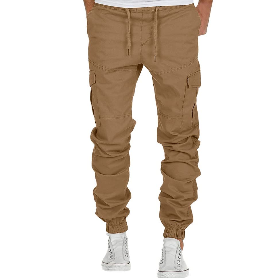 Jogger with Multi-Pocket Men Outdoor Cargo Pant Lightweight Tactical Pant Hiking Jogger Classic Fit Multi Pockets Autumn & Winter Pants for Men Drawstring Cargo Flat Front MAIUS31011HOT0071