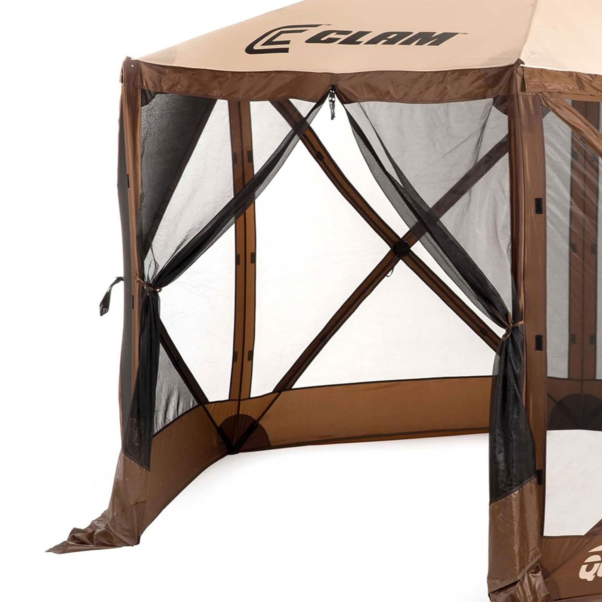 CLAM Pop Up Screen Tent, Outdoor Camping Gazebo Canopy, Escape, 11.5', Brown