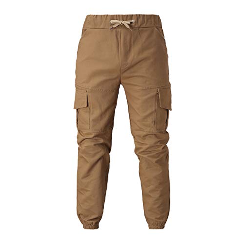 Jogger with Multi-Pocket Men Outdoor Cargo Pant Lightweight Tactical Pant Hiking Jogger Classic Fit Multi Pockets Autumn & Winter Pants for Men Drawstring Cargo Flat Front MAIUS31011HOT0071