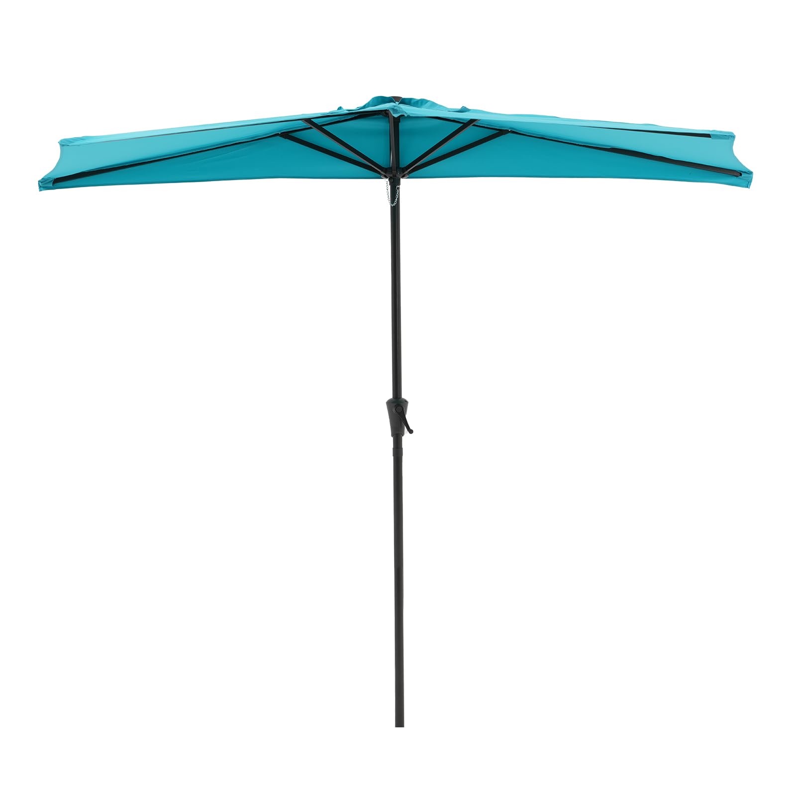 COBANA 9’ Half Round Patio Outdoor Umbrella with Crank for Deck, Balcony, Garden or Terrace Shade, Blue