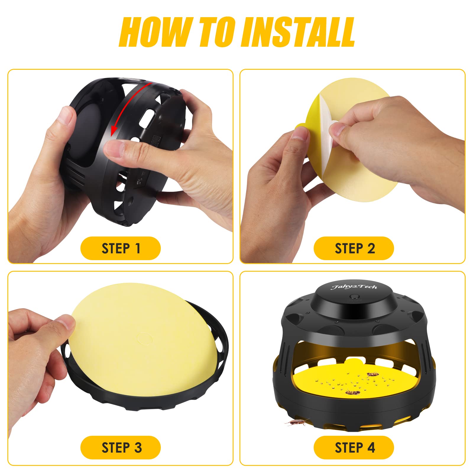 2 Pack Flea Traps for Inside Your Home,2023 ๐จ๐ฝ๐ด๐ฟ๐ฎ๐ฑ๐ฒ๐ฑ Flea Trap with LED Light for Indoor,Flea Killer Bed Bug Trap with 20 Sticky Pads,Sticky ๐๐น๐ฒ๐ฎ ๐ง๐ฟ๐ฎ๐ฝ,Safe for Kids,Friendly to Pets