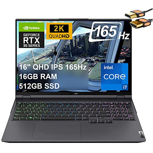 Lenovo Legion 5i Pro Flagship 16 Gaming Laptop 16" QHD IPS 165Hz Anti-Glare Display 11th Gen Intel Octa-Core i7-11800H 16GB RAM 512GB SSD GeForce RTX 3050 4GB RGB Backlit KB Win10 Gray (Renewed)