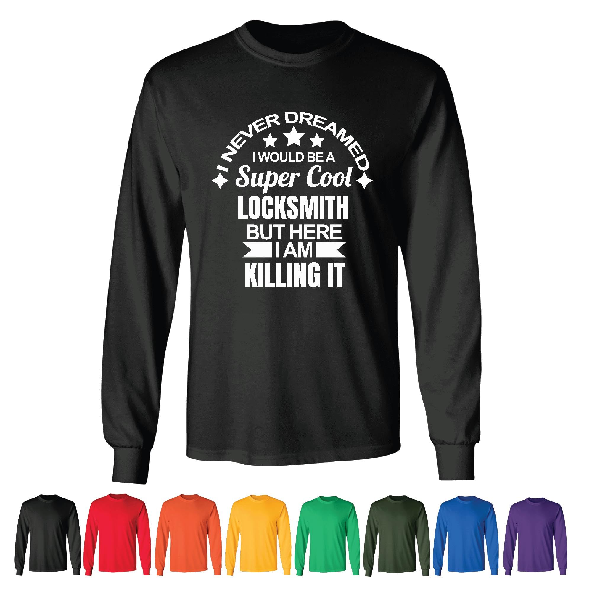 Unique Gift Idea for Locksmiths Showcasing Their Skills Black and Muticolor Unisex Long Sleeve T Shirt