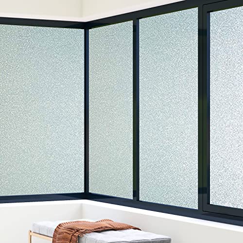 Window Privacy Film, Pure Frosted Glass Film, Sun Blocking Window Decals, Static Clings Window Sticker for Home Office Non-Adhesive No-Glue (17.5 x 78.7 inch)
