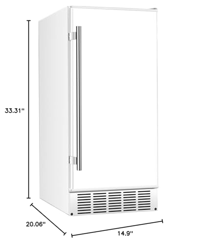 EdgeStar IB250WH 15 Inch Wide 20 Lb. Built-In Ice Maker with 25 Lbs. Daily Ice Production - No Drain Required
