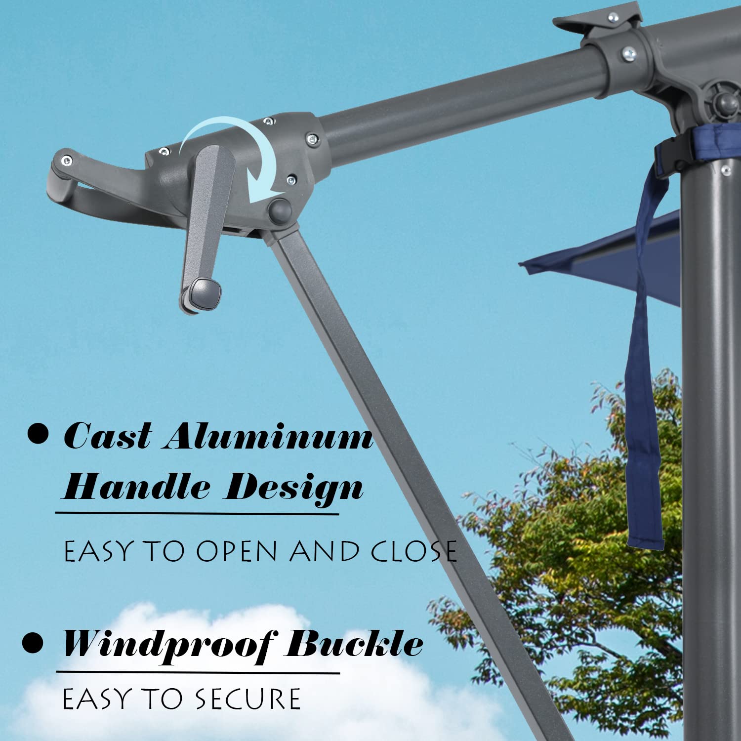 BPS Patio 10FT Off-set Hanging Umbrella - Premium Aluminum Cantilever Umbrella for Backyard/Garden - Waterproof, UV-Resistant Outdoor Shade