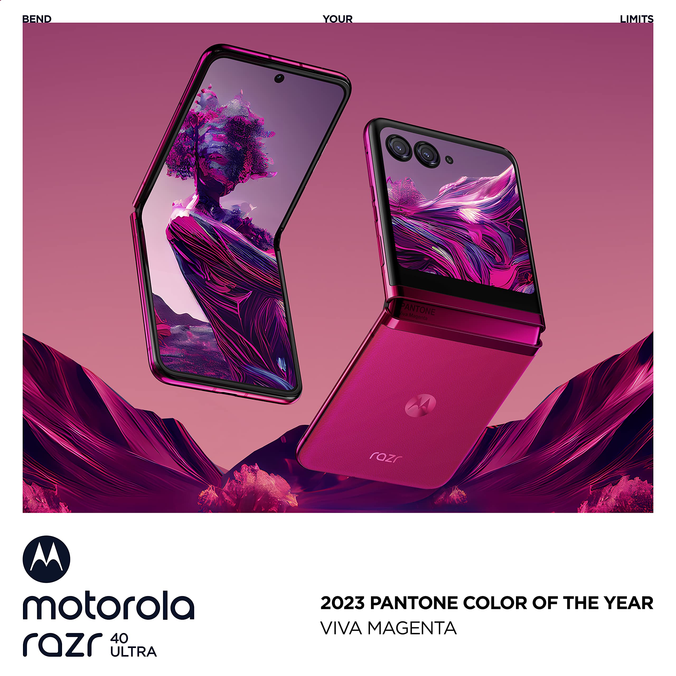Motorola Razr 40 Ultra Dual-Sim 256GB ROM + 8GB RAM (GSM Only | No CDMA) Factory Unlocked 5G Smartphone (Red) - International Version