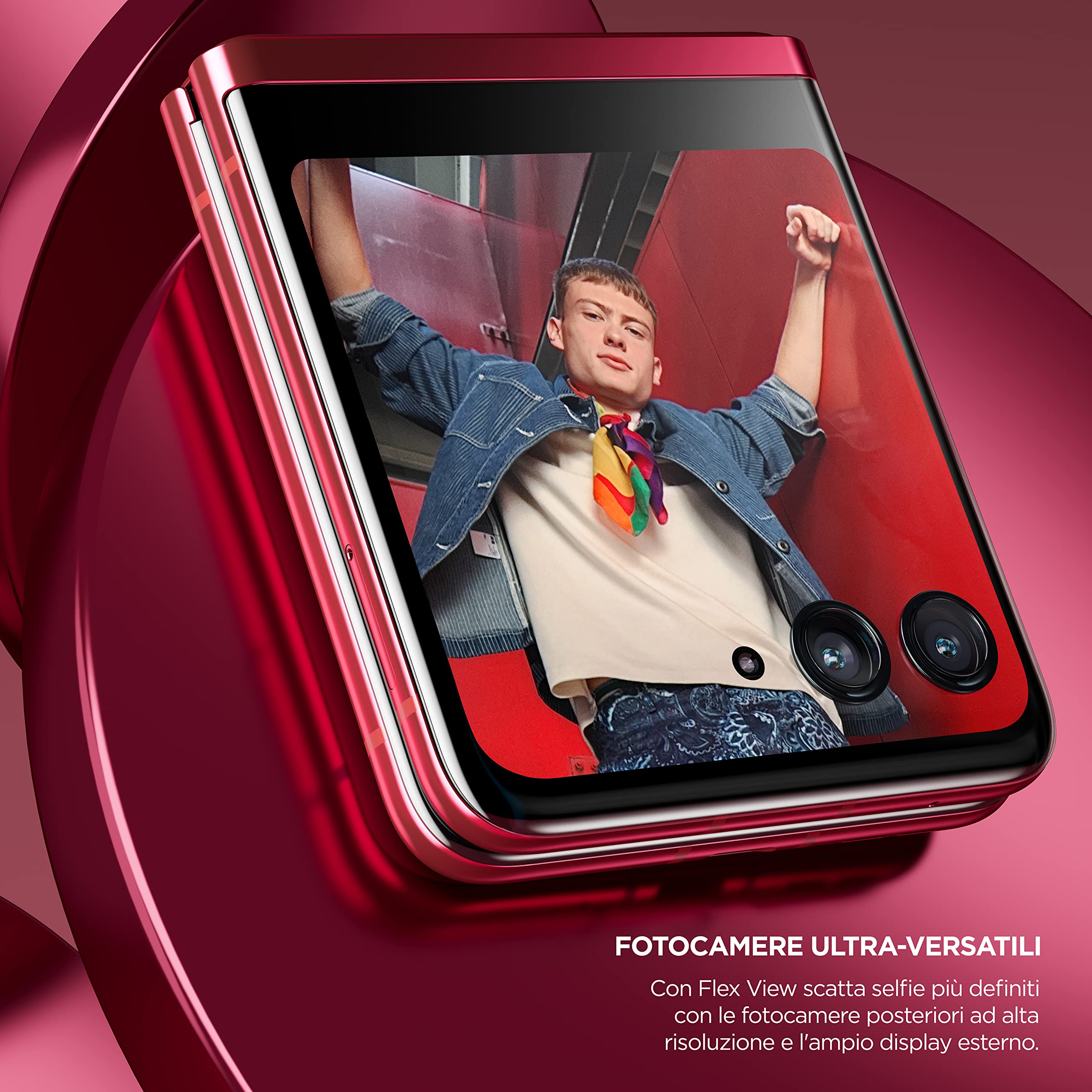 Motorola Razr 40 Ultra Dual-Sim 256GB ROM + 8GB RAM (GSM Only | No CDMA) Factory Unlocked 5G Smartphone (Red) - International Version