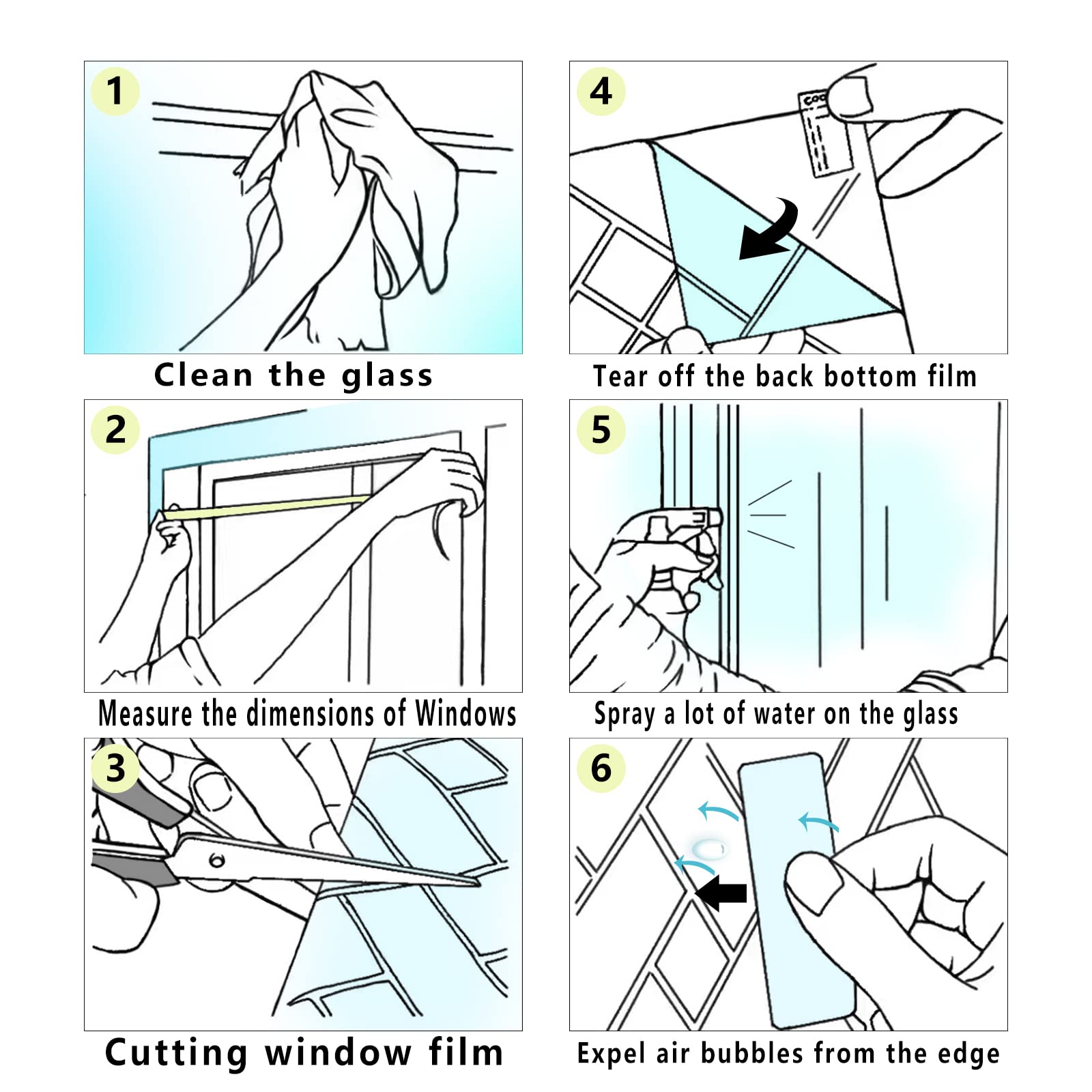 Window Privacy Film Frosted Glass Window Film, Heat Control Non-Adhesive Static Cling Decorative Opaque UV Blocking Window Films for Home Bathroom Office (Pure, 35.4”×78.7”)