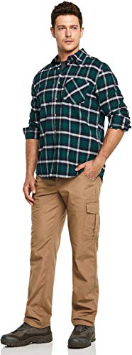 CQR Men's Winter Tactical Cargo Pants, Thermal Fleece Lined Outdoor Snow Ski Hiking Work, Fleece Cargo Coyote, 34W x 32L