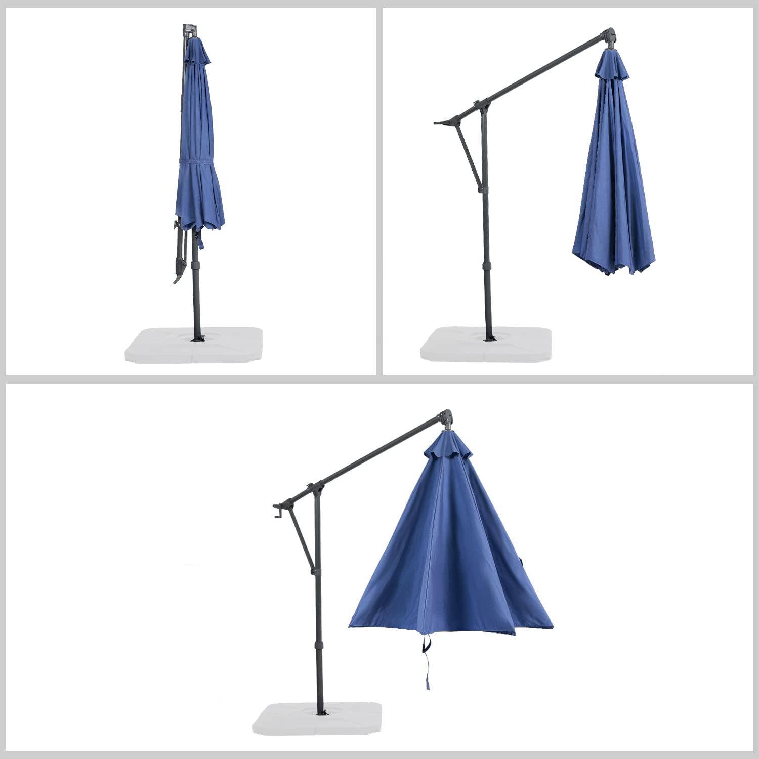 BPS Patio 10FT Off-set Hanging Umbrella - Premium Aluminum Cantilever Umbrella for Backyard/Garden - Waterproof, UV-Resistant Outdoor Shade