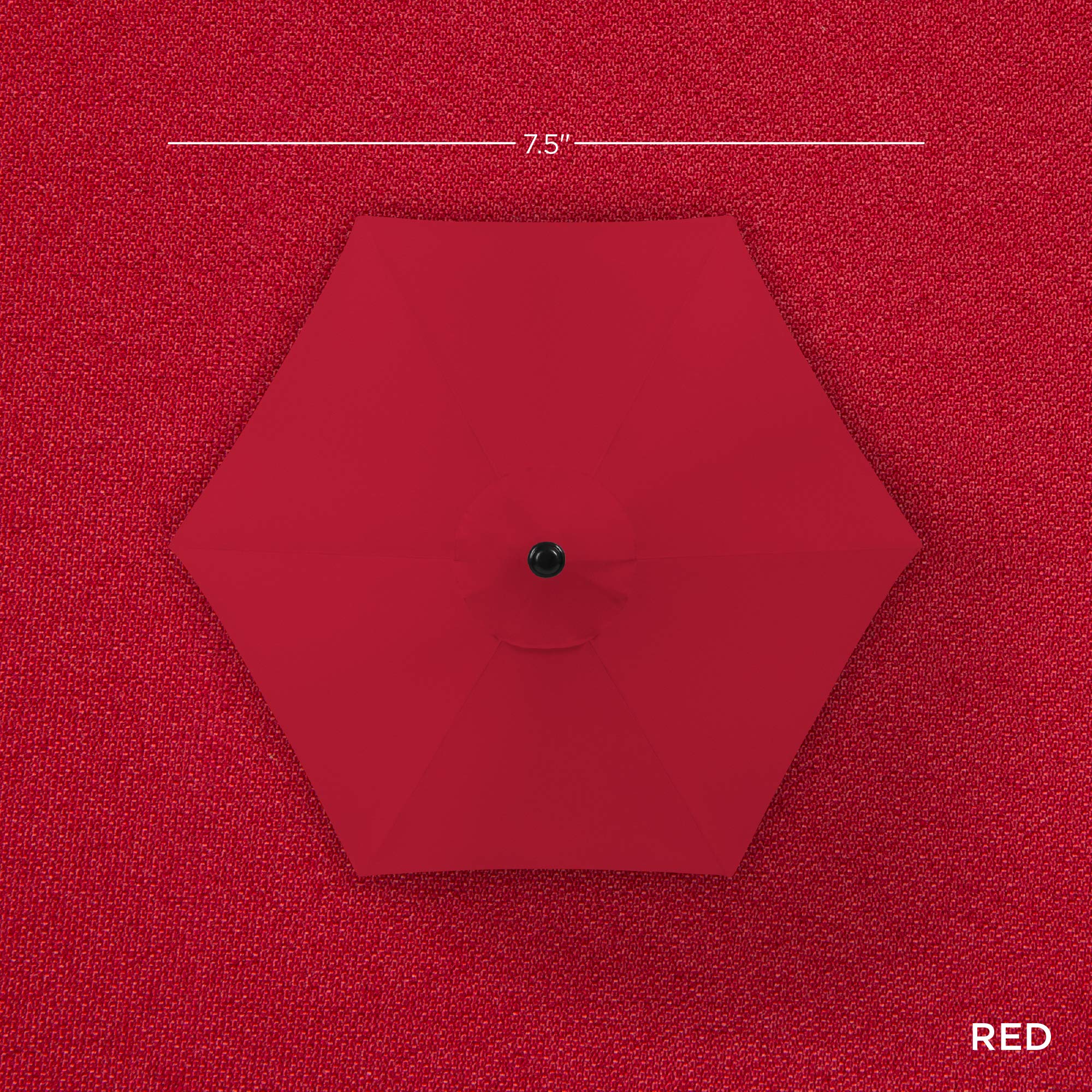 Best Choice Products 7.5ft Heavy-Duty Round Outdoor Market Table Patio Umbrella w/Steel Pole, Push Button Tilt, Easy Crank Lift - Red