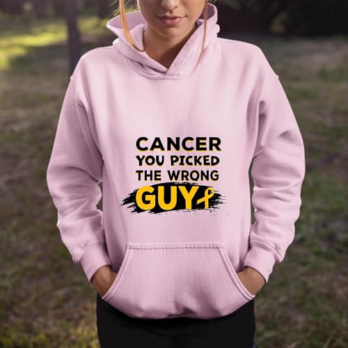 Cancer Survivor cancer you picked the wrong guy White and Muticolor Unisex Hoodie