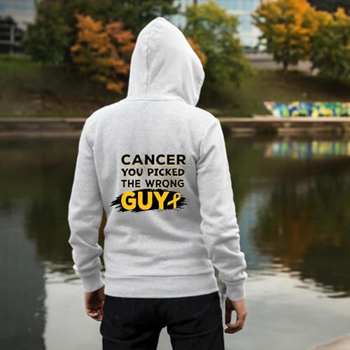 Cancer Survivor cancer you picked the wrong guy White and Muticolor Unisex Hoodie