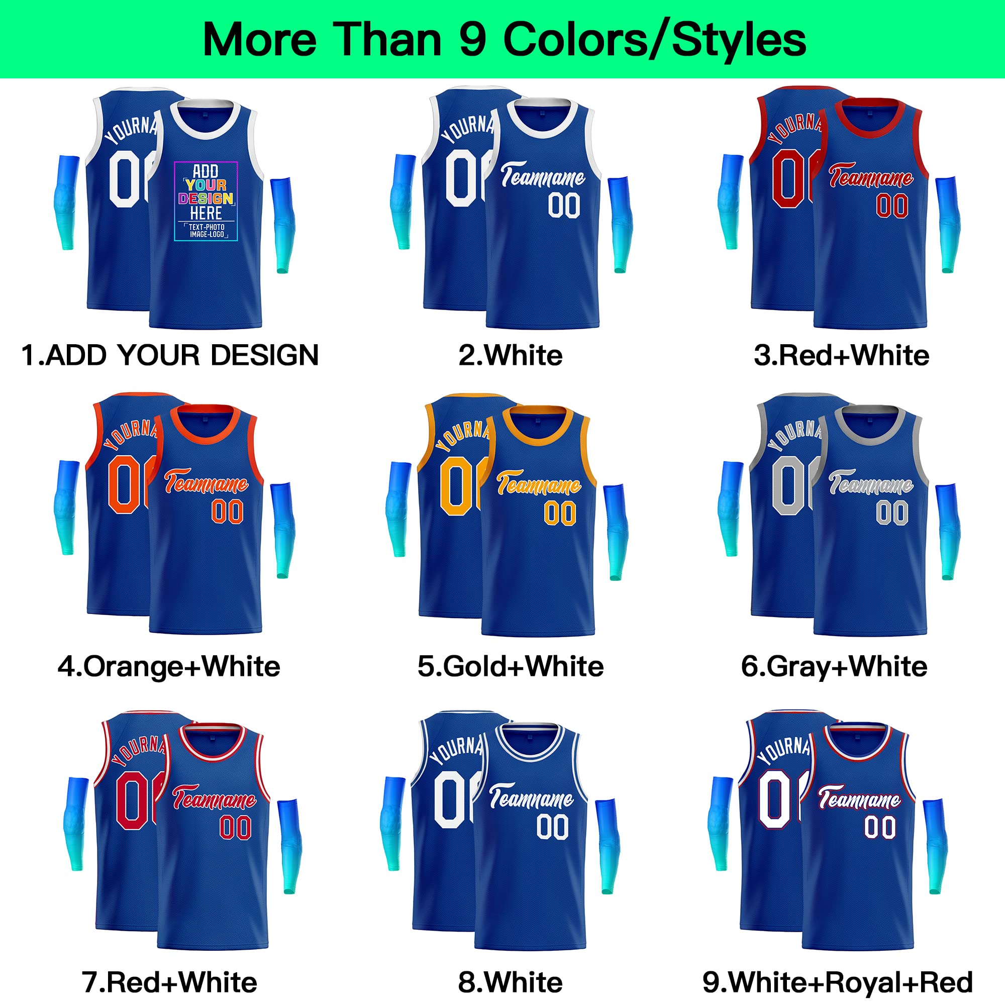 Custom Basketball Jersey Stitched or Printed Personalized Team Uniform Tank Top for Men/Kids Royal Blue