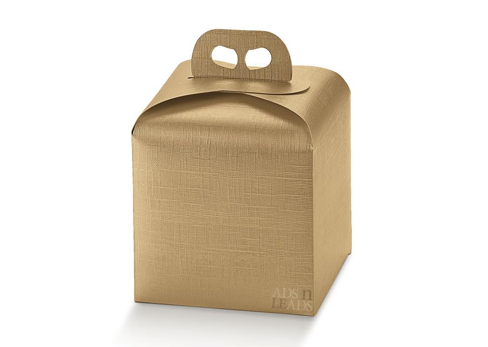 ADS N LEADS Golden Cake box Bakery for Tall Cakes Boxes with Handles - Non-corrugated gold cardboard packaging Pastries, Birthday Party Containers, Wedding, Valentine's Day (GOLD7.8 x 7.8 x 7 Inch)