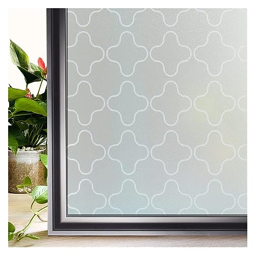 Privacy Window Film Matte Window Film Privacy for Glass Frosted Static Cling Without Glue Removable Opaque Stickers Self-Adhesive Anti UV for Home Stained Glass Window Film (Color : D, Size : 45x100