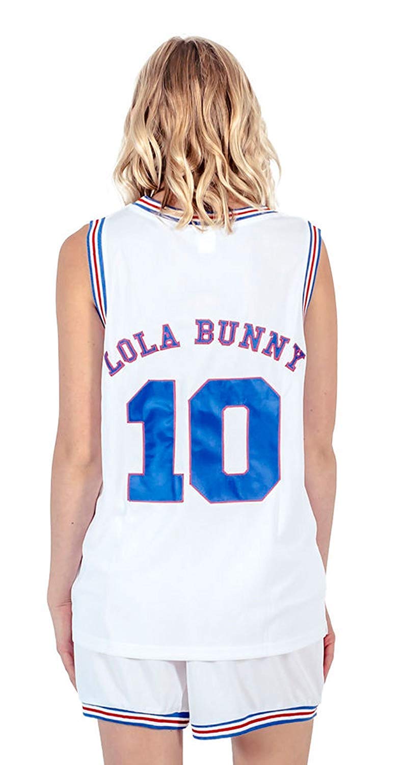 FREEZE Space Jam Tune Squad Logo Lola Bunny #10 White Basketball Jersey (Adult Medium)
