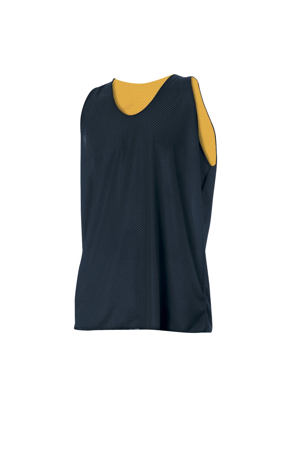 TRENDWAVE SPORTSWEAR Reversible Men's Mesh Performance Athletic Basketball Jerseys for Team (Navy/Gold, XX Large)
