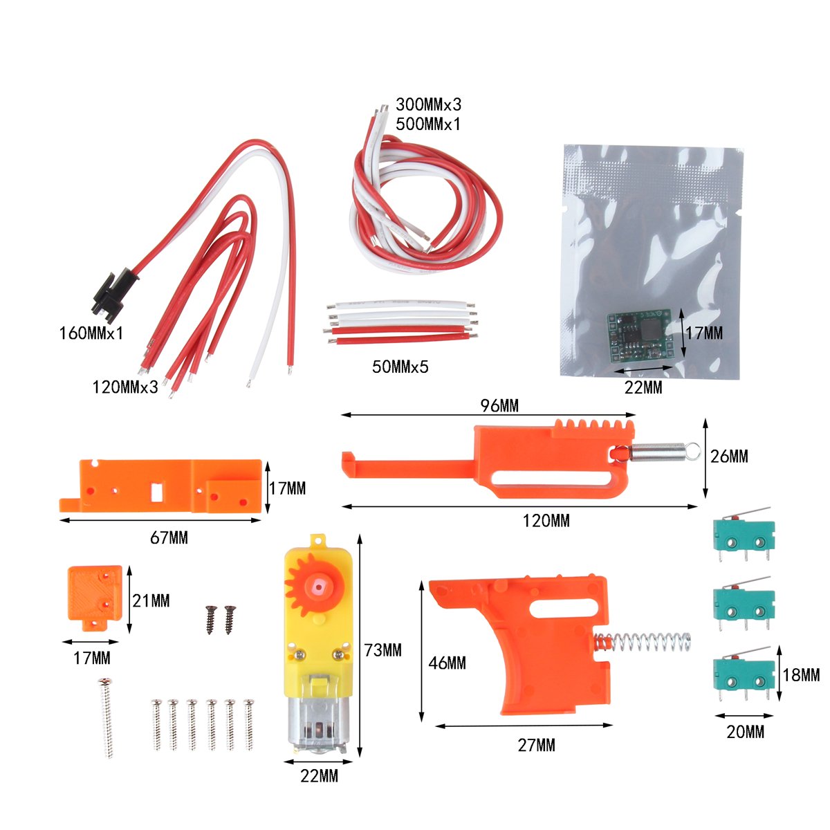 WORKER Mod Automatic Kits 130 Motor Semi Auto and Full Auto Modified Parts Set for Nerf N-Strike Elite Stryfe Toy