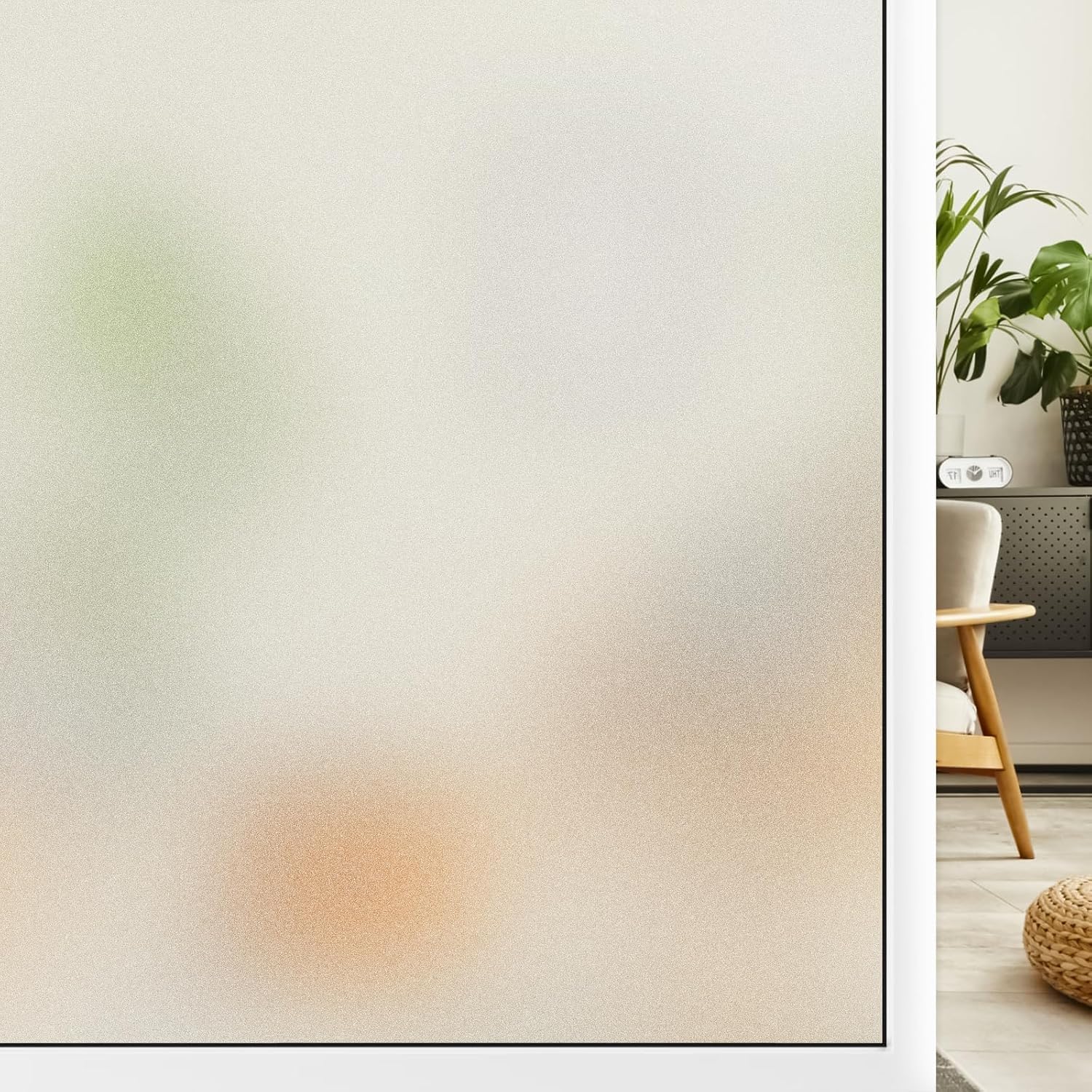 DIFIT Window Privacy Film, Frosted Glass Window Film, Static Cling Window Film, Window Sticker Privacy, Opaque Vinyl Window Film for Glass Door Bathroom Office Living Room (11.8X78.7 inches)