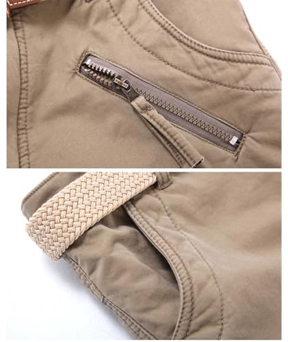 Tactical Trousers Mens Fleece Lining Winter Warm Camping Hiking Pants Multi Pockets Combat Cargo Work Pants