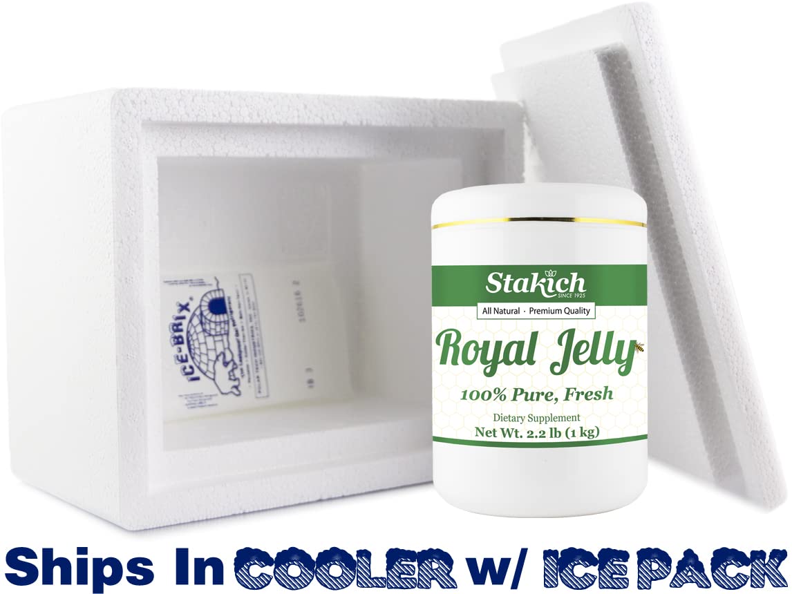 Stakich Fresh Royal Jelly - Pure, All Natural - No Additives/Flavors/Preservatives Added - 1 Kilogram (2.2 Pounds)