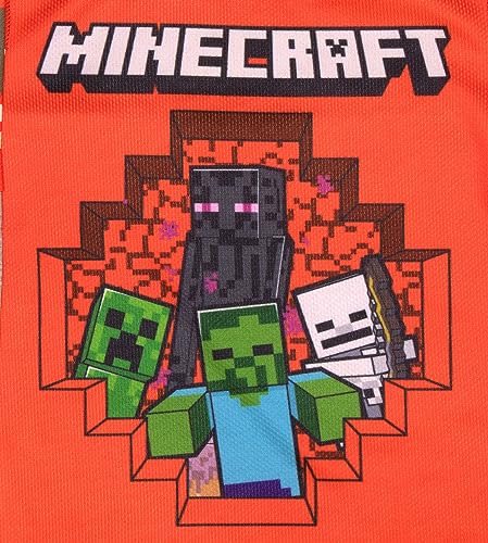 Minecraft Video Game 2-Piece Set, Boys Long Sleeve Active Mesh T-Shirt & Pants 2-Pack Bundle Set (Size 7, Orange)