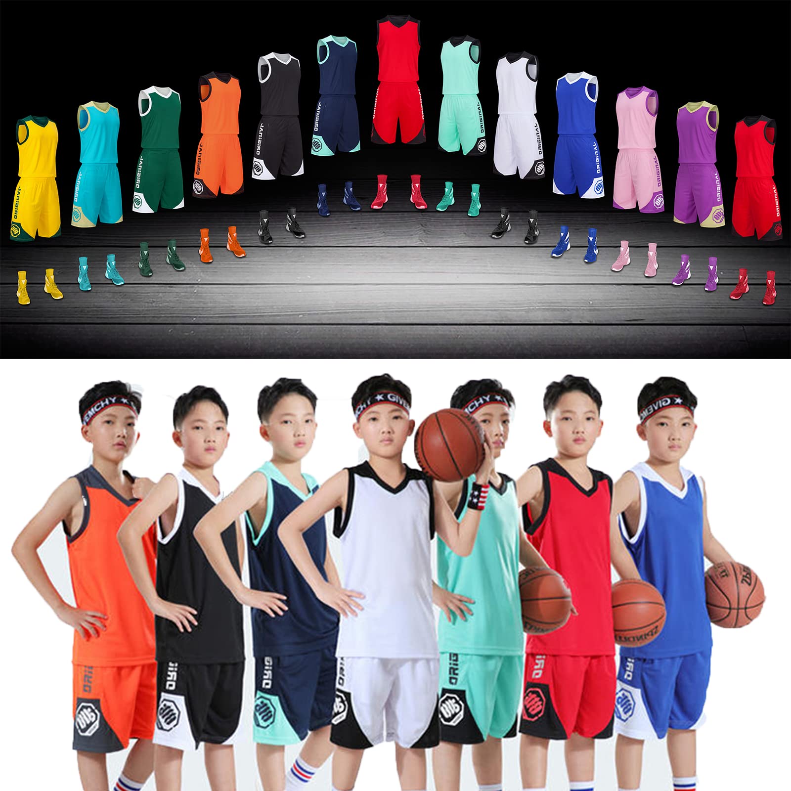 Custom Basketball Jerseys Any Name Number Team Logo - Basketball Jerseys for Men Boys Kids Aldult Basketball Uniform Set (White)