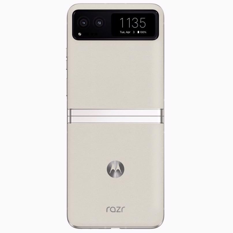 Motorola RAZR 40 5G Dual 256GB ROM 8GB RAM Unlocked (GSM Only | No CDMA - not Compatible with Verizon/Sprint) Global Smartphone Mobile Cell – Cream
