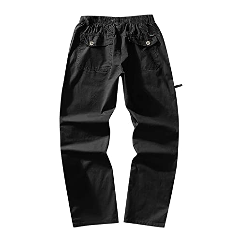 TOWMUS Cargo Pants for Men Men's Outdoor Tactical Pants Rip Stop Lightweight Truck Military Combat Cargo Work Hiking Pants Black
