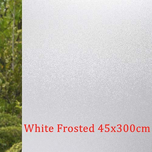 Removable self-Adhesive Wall Sticker Paper 45x300/60x300cm Frosted Window Film Waterproof Self Adhesive Vinyl Bathroom Glass Privacy Sticker for Home Office Decorative (Color : 45 x 300cm)