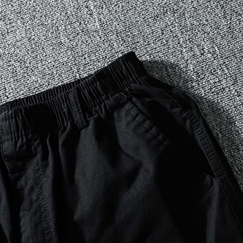 TOWMUS Cargo Pants for Men Men's Outdoor Tactical Pants Rip Stop Lightweight Truck Military Combat Cargo Work Hiking Pants Black