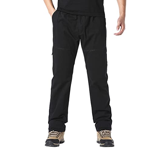 TOWMUS Cargo Pants for Men Men's Outdoor Tactical Pants Rip Stop Lightweight Truck Military Combat Cargo Work Hiking Pants Black