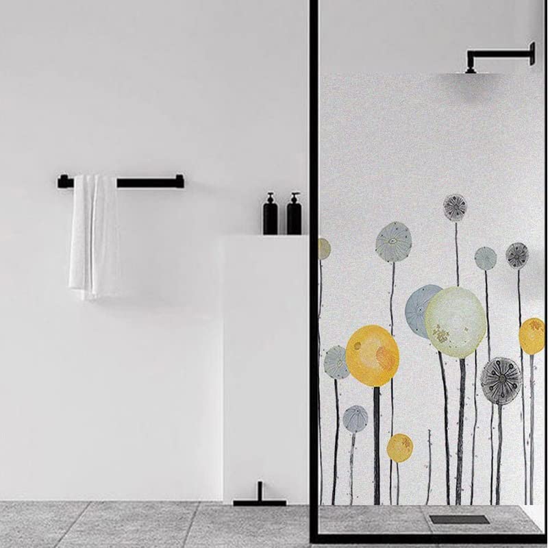 YUTR Static Cling Window Film Frosted Light-Transparent Opaque Privacy Glass Sticker Home Decor