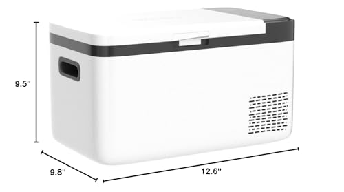 UKKISO 12 Volt Refrigerator for Car: 20L Portable Fridge Car Cooler -4℉-68℉ RV Electric Compressor Cooler APP Control Mini Fridge and Freezer, 12/24V DC and 100-240V AC for Travel, Camping
