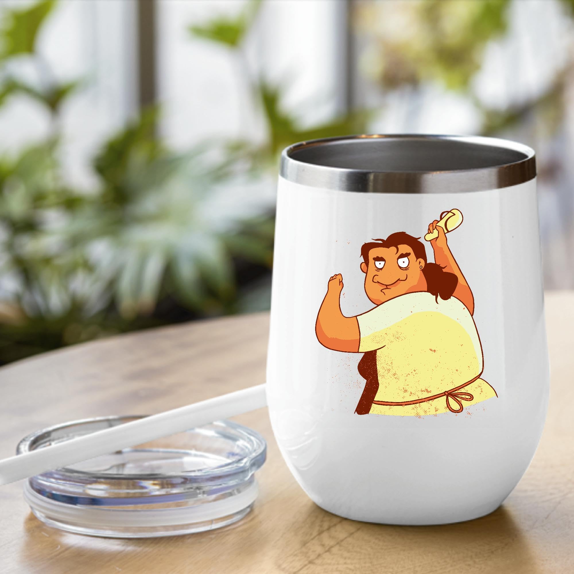 Gift for Mexican Mom Slipper with Murderous Intent for Mothers Day 12oz Wine Tumbler Cup