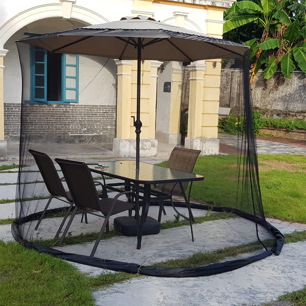 Tiimmgaal 9/10 FT Mosquito Net For Patio Umbrella Outdoors Screen Polyester Hanging Tent(Mosquito Net Only)