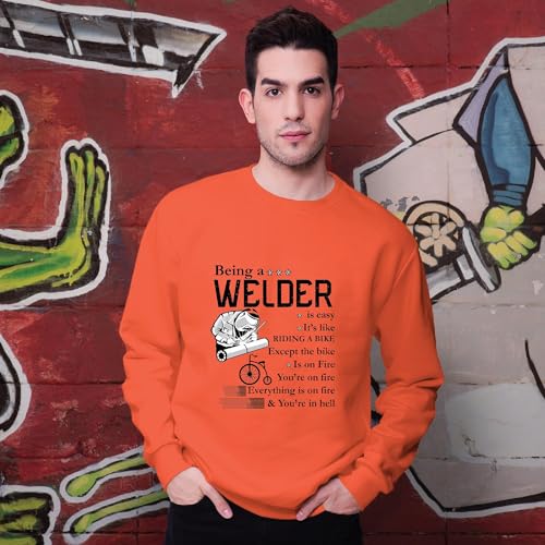 Gift for Welders Riding a Bike is Easy Grey and Muticolor Unisex Long Sleeve T Shirt