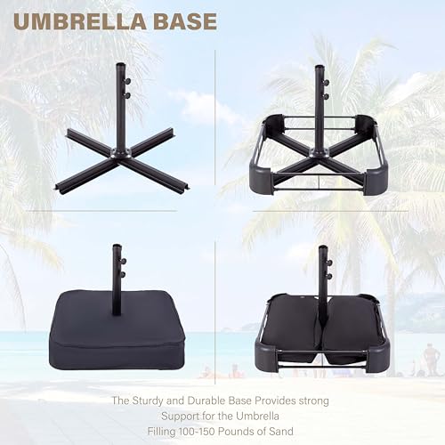 Cozy Daisy 15 FT Patio Umbrella With Base Included, Deck Umbrellas Outside With Stand