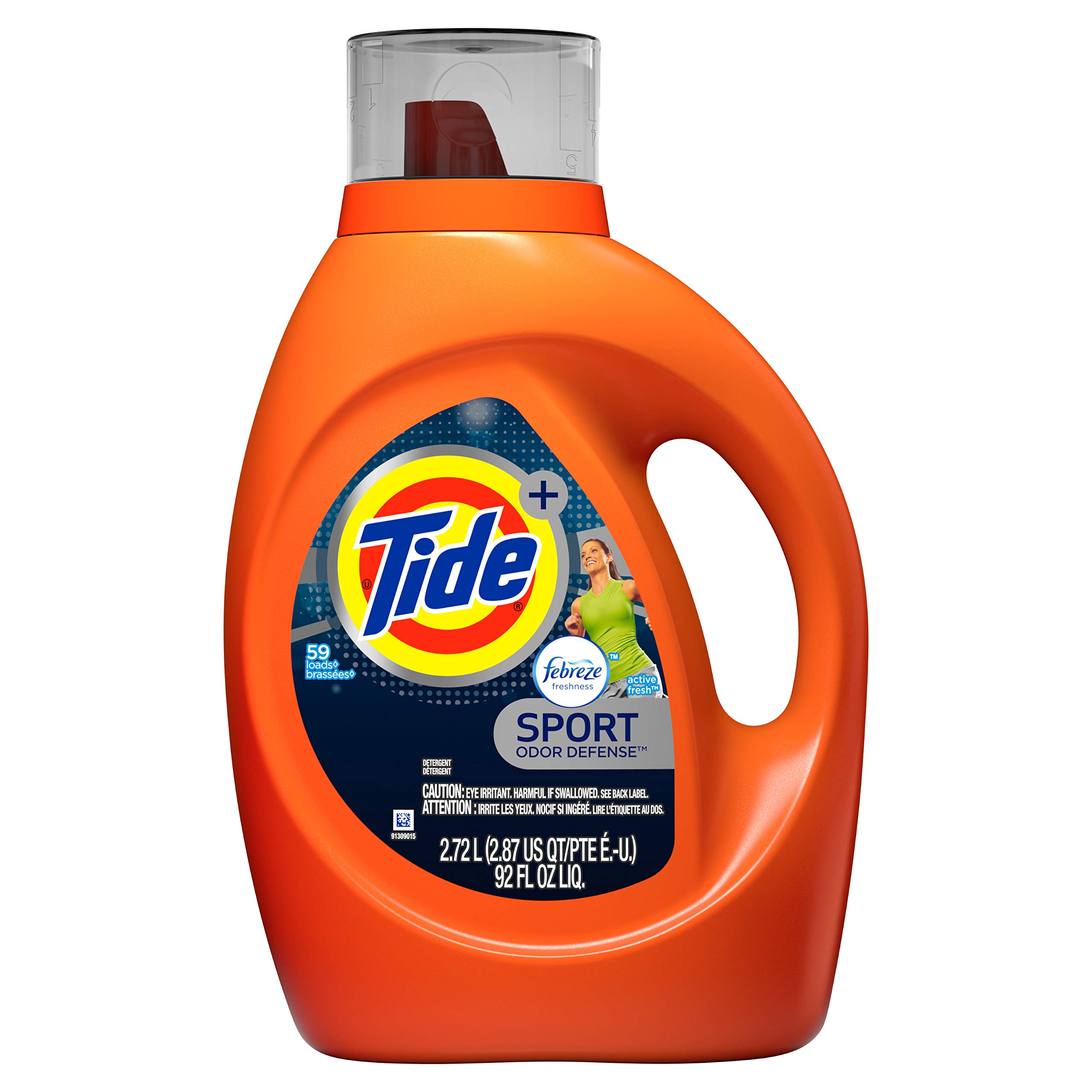 Tide Tide Plus Febreze Sport Odor Defense HE Turbo Clean Liquid Laundry Detergent, 92 fl oz 59 Loads, 92 Fl Oz